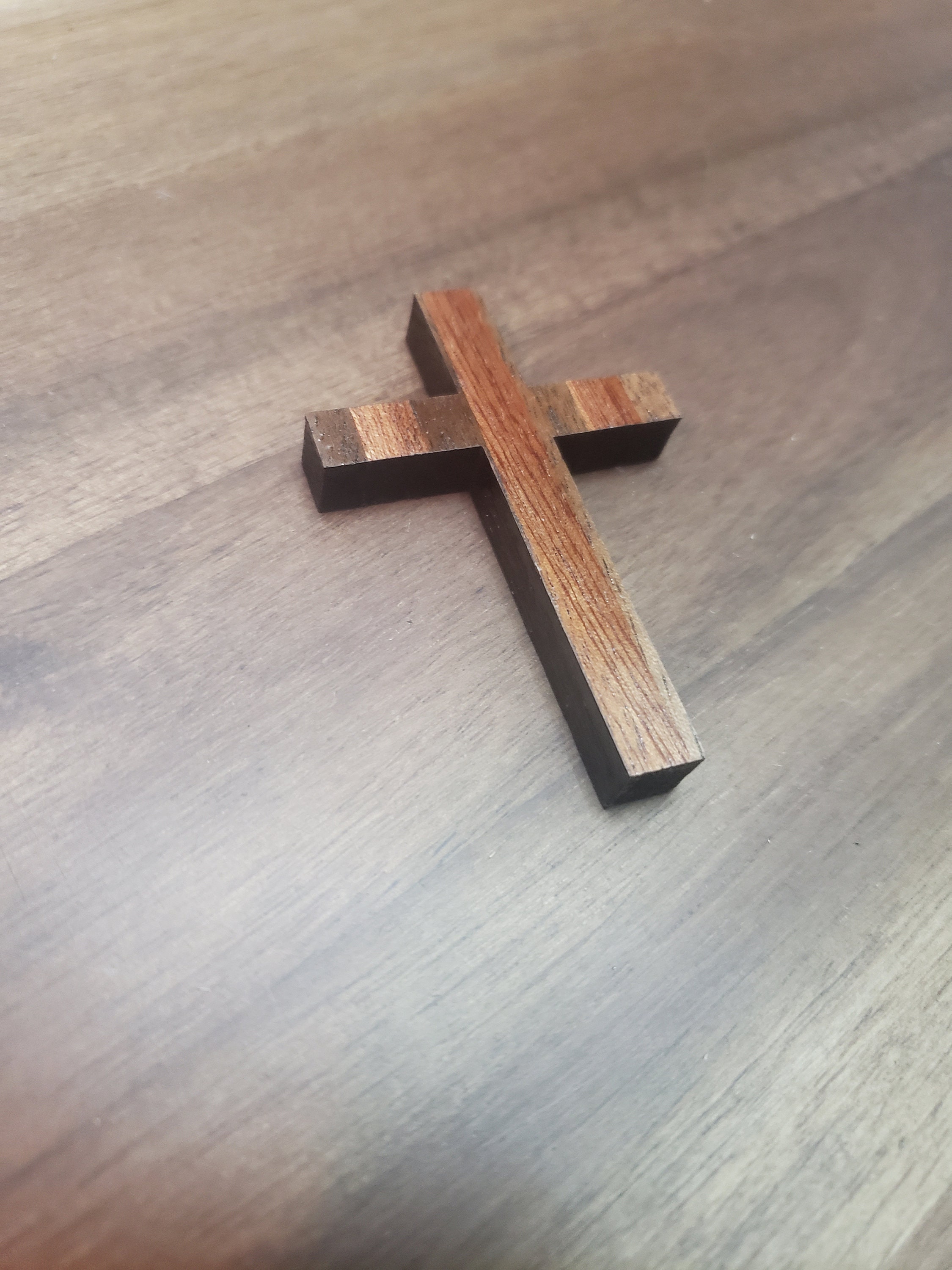Handmade Walnut, Sapele Wood Pocket Cross - Etsy