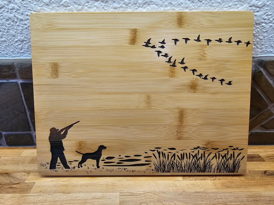 Cutting Board Engraved With Duck Hunting Scene Customize Cutting ...