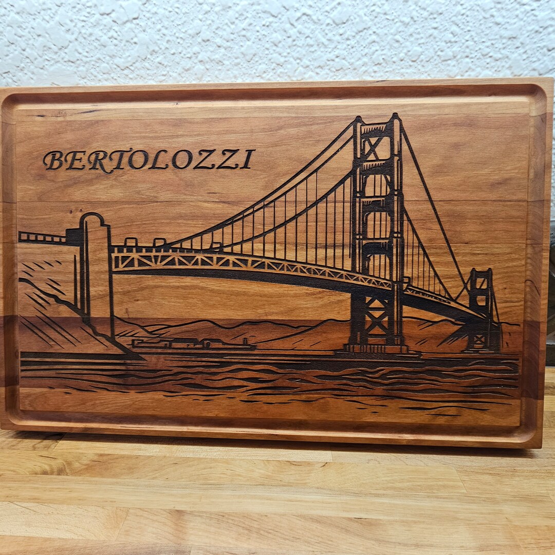 Personalized Cutting Board Engraved With Golden Gate Bridge Customize ...