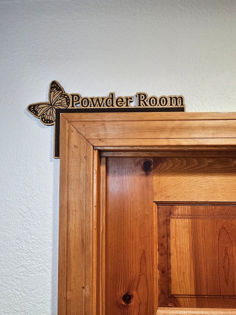 Powder Room Door Topper Over the Door Frame Sign - for Airbnb VRBO ...