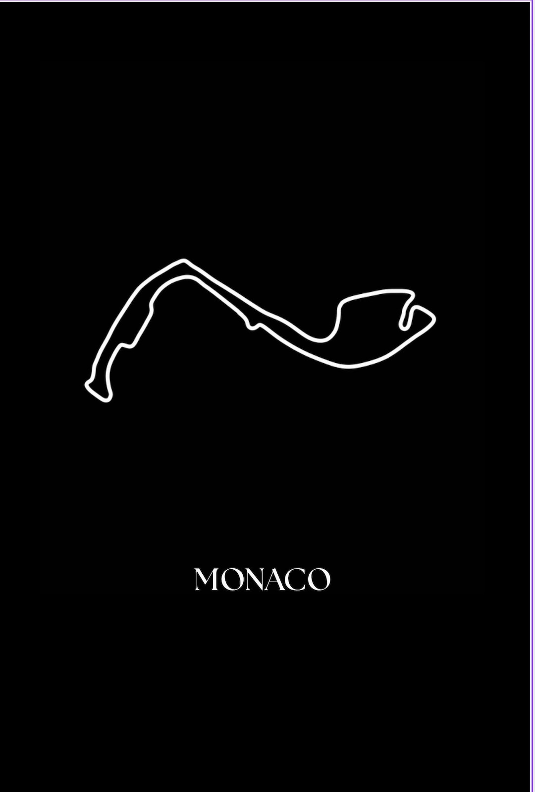 Monaco Circuit Track Map Printable Wall Art | Motorsport Racing Poster ...