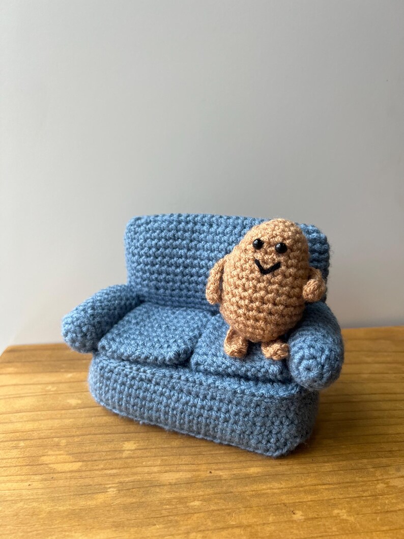 Custom Handmade Crochet Couch Potato Stuffed Animal Amigurumi - Etsy