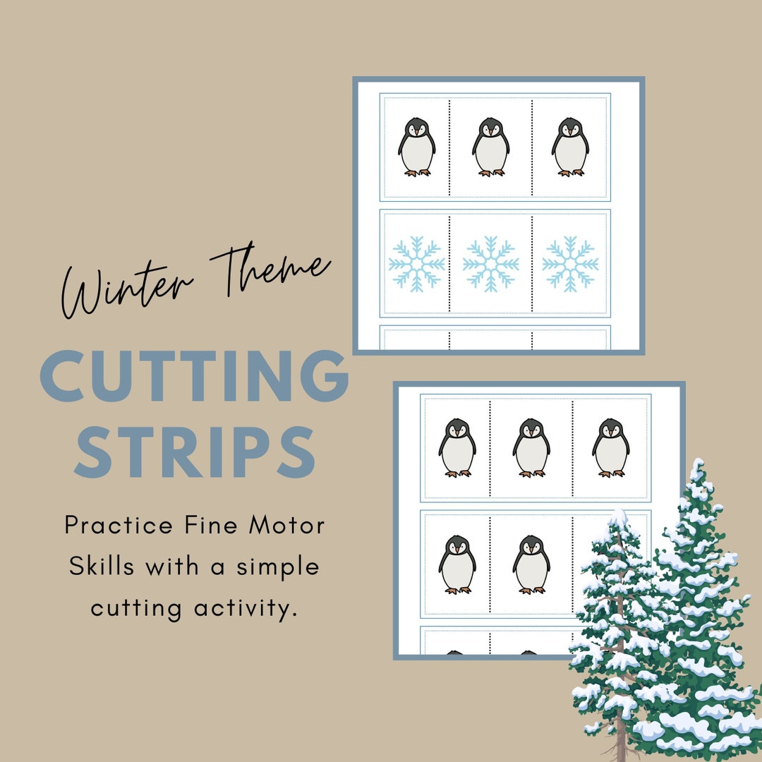 WINTER THEME Cutting Strips for Scissor Skills Montessori Inspired Prek ...