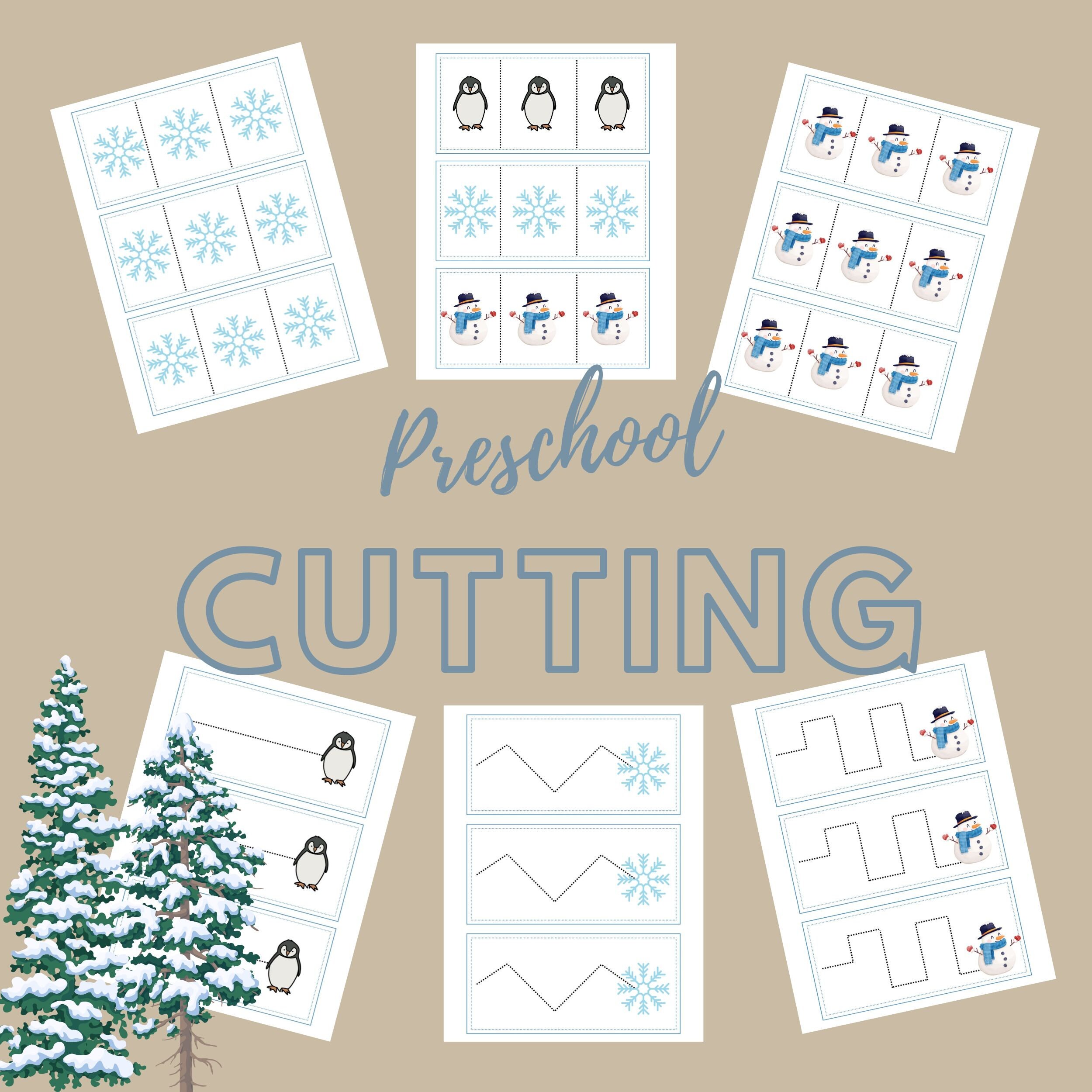 WINTER THEME Cutting Strips for Scissor Skills Montessori Inspired Prek ...