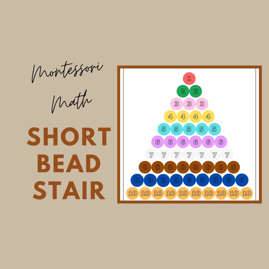 MONTESSORI MATH Short Bead Stair Printable Activity, Montessori Primary ...