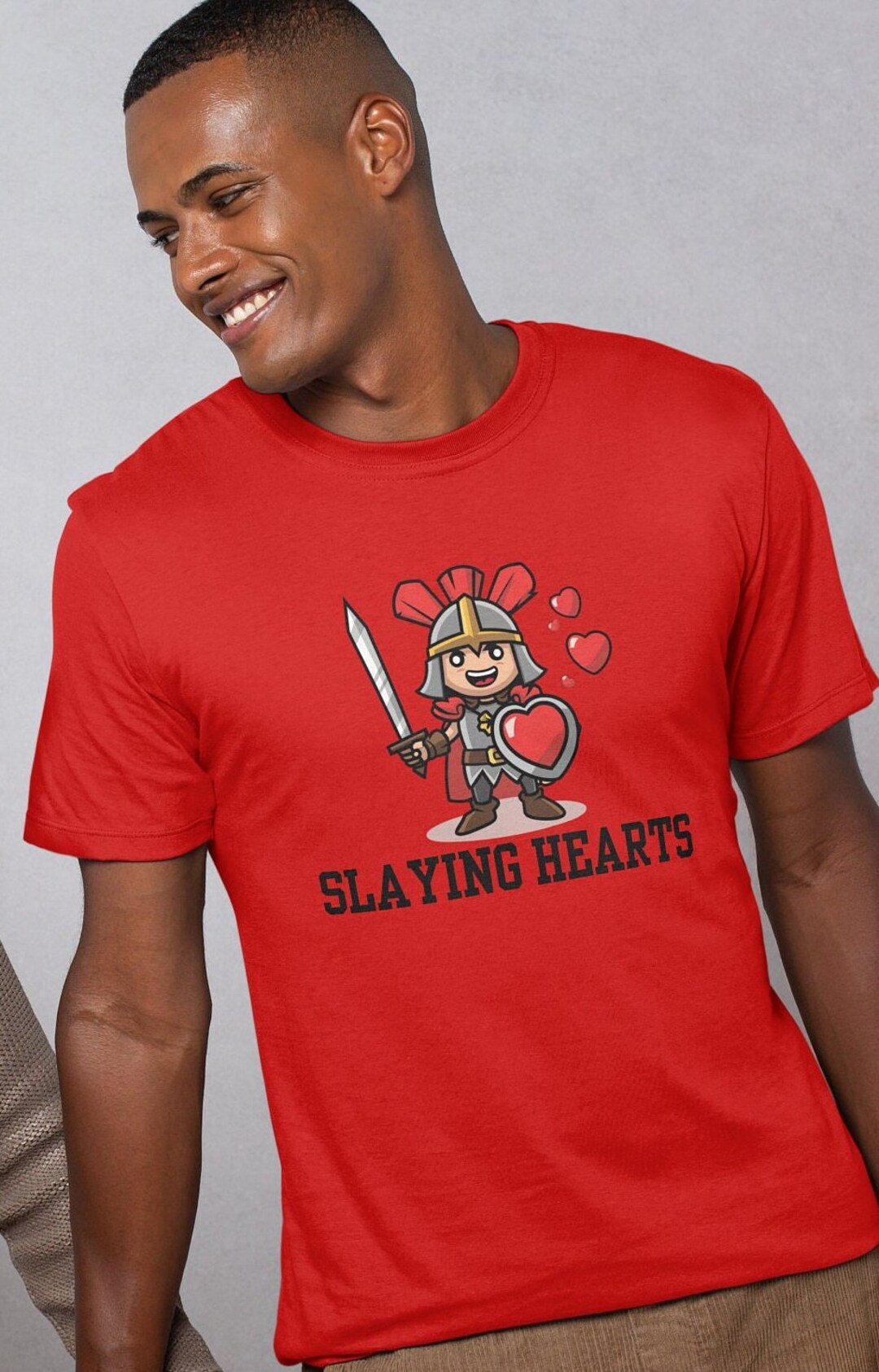 Slaying Hearts Warrior Cartoon T-shirt Conquer Love With Style - Etsy