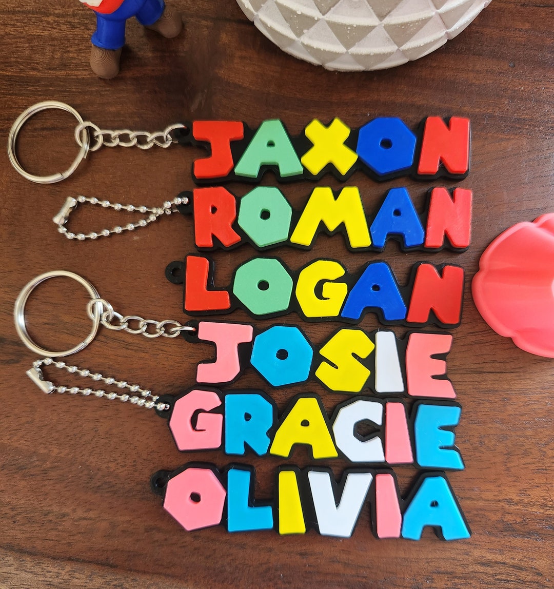 Personalized Super Mario Bros Keychain | 3D Printed Name Tag - Etsy