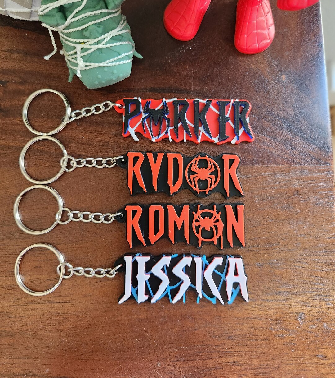 Spider-man Keychains Spider-man Inspired Spiderverse - Etsy