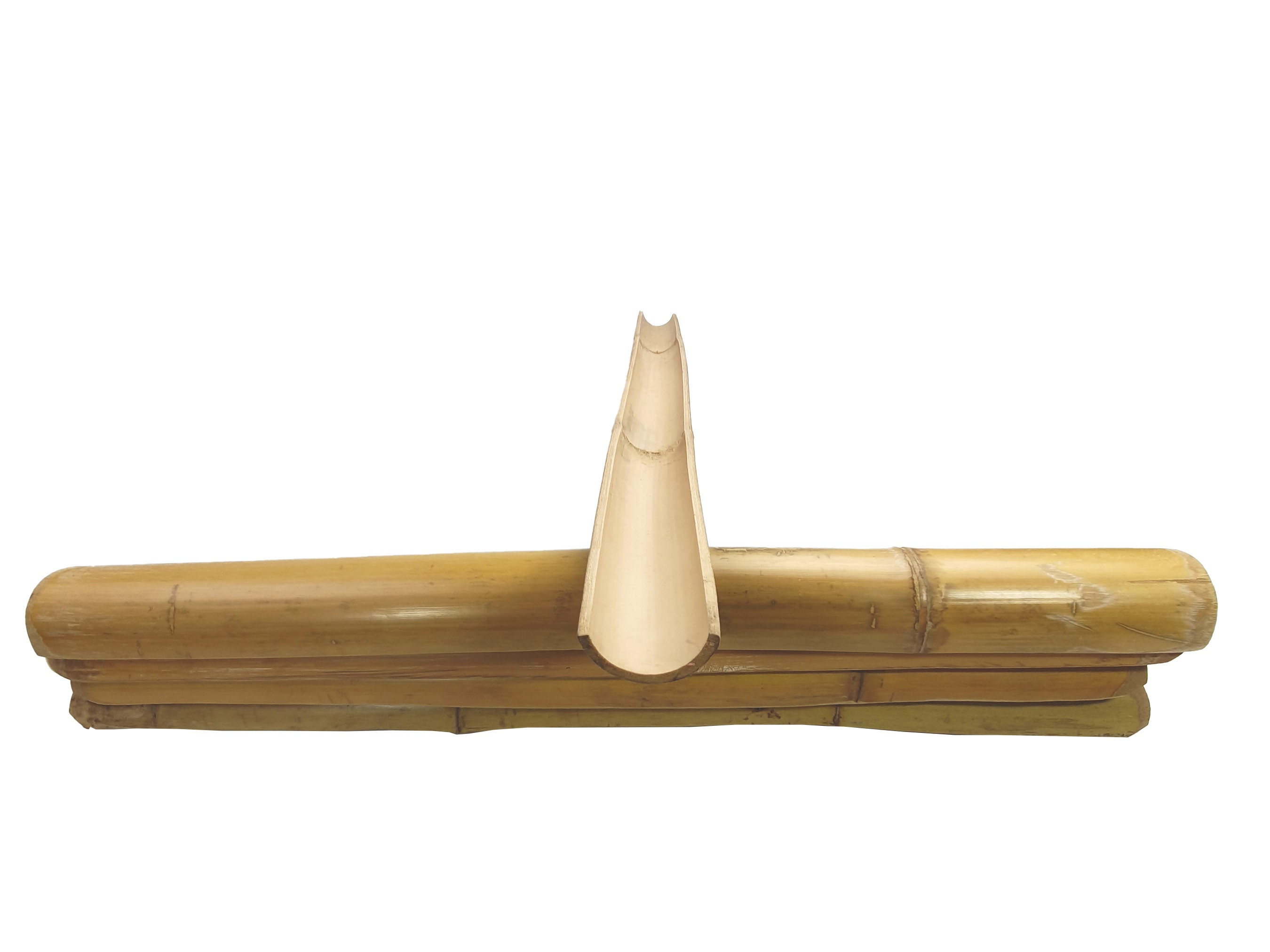 Pack of 15 Bamboo Half Pole, Gutter Shape, Hollow Chutes, Cut From 40 ...