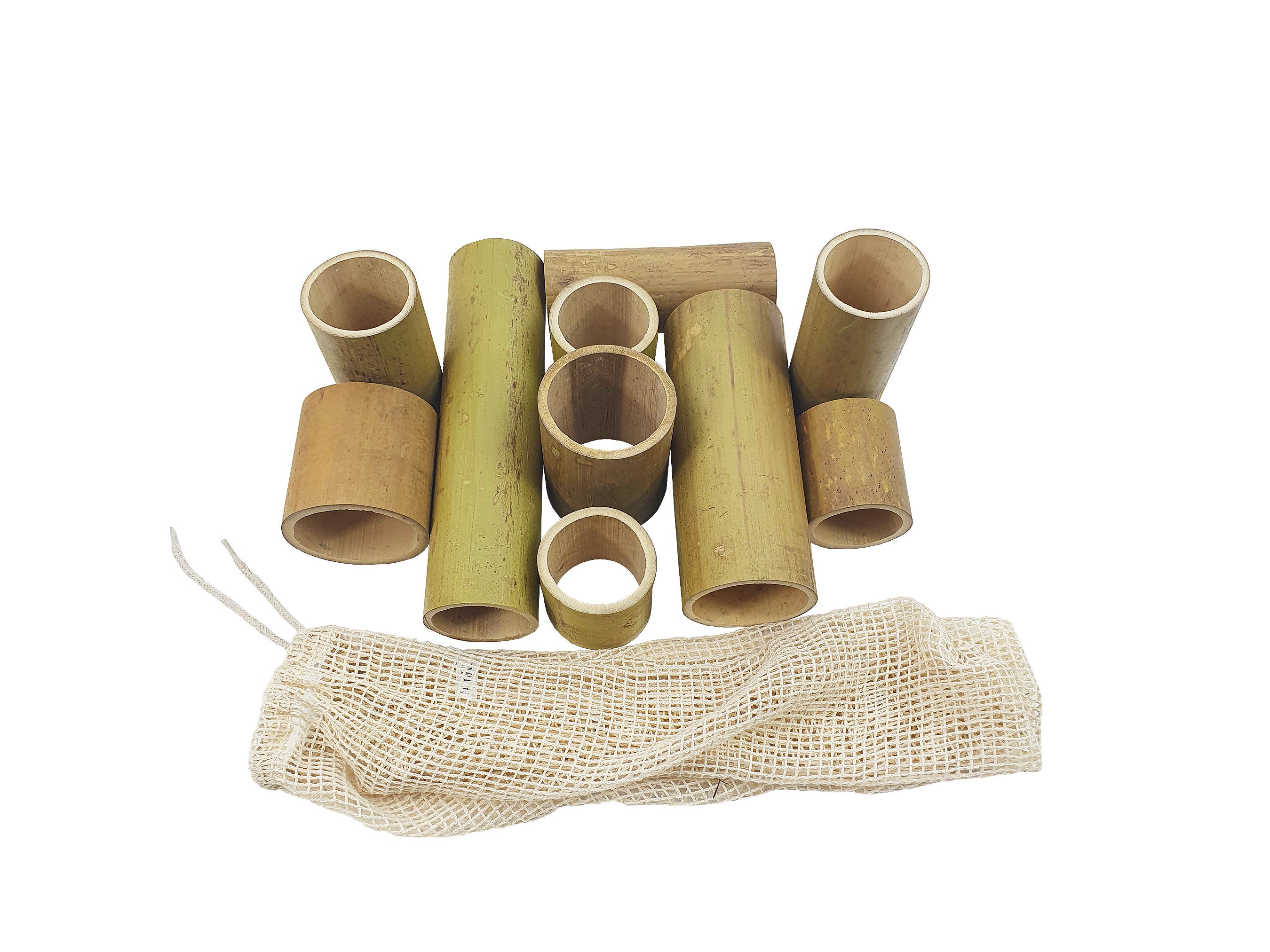 Pack of 10 Chunky Bamboo Offcuts. Real Bamboo Pieces Ranging From 4 to ...