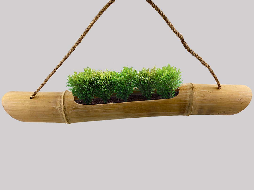 Hanging Bamboo Wall Planter, Bamboo, Wall Planter, Bamboo Pole, Hanging ...