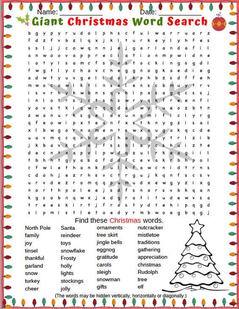 Giant Christmas Word Search Etsy giant-christmas-word-search-etsy