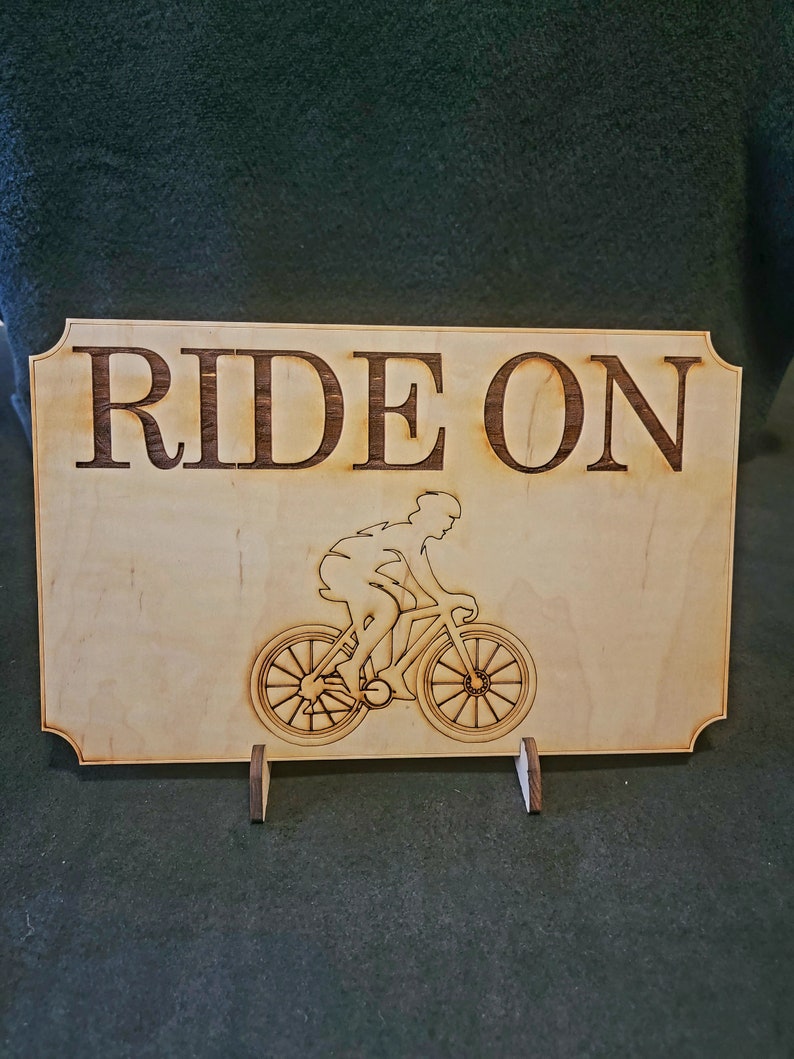 BICYCLE SIGN Bike Shop Sign Laser Engraved Wood Plaque Bike Wall Decor ...