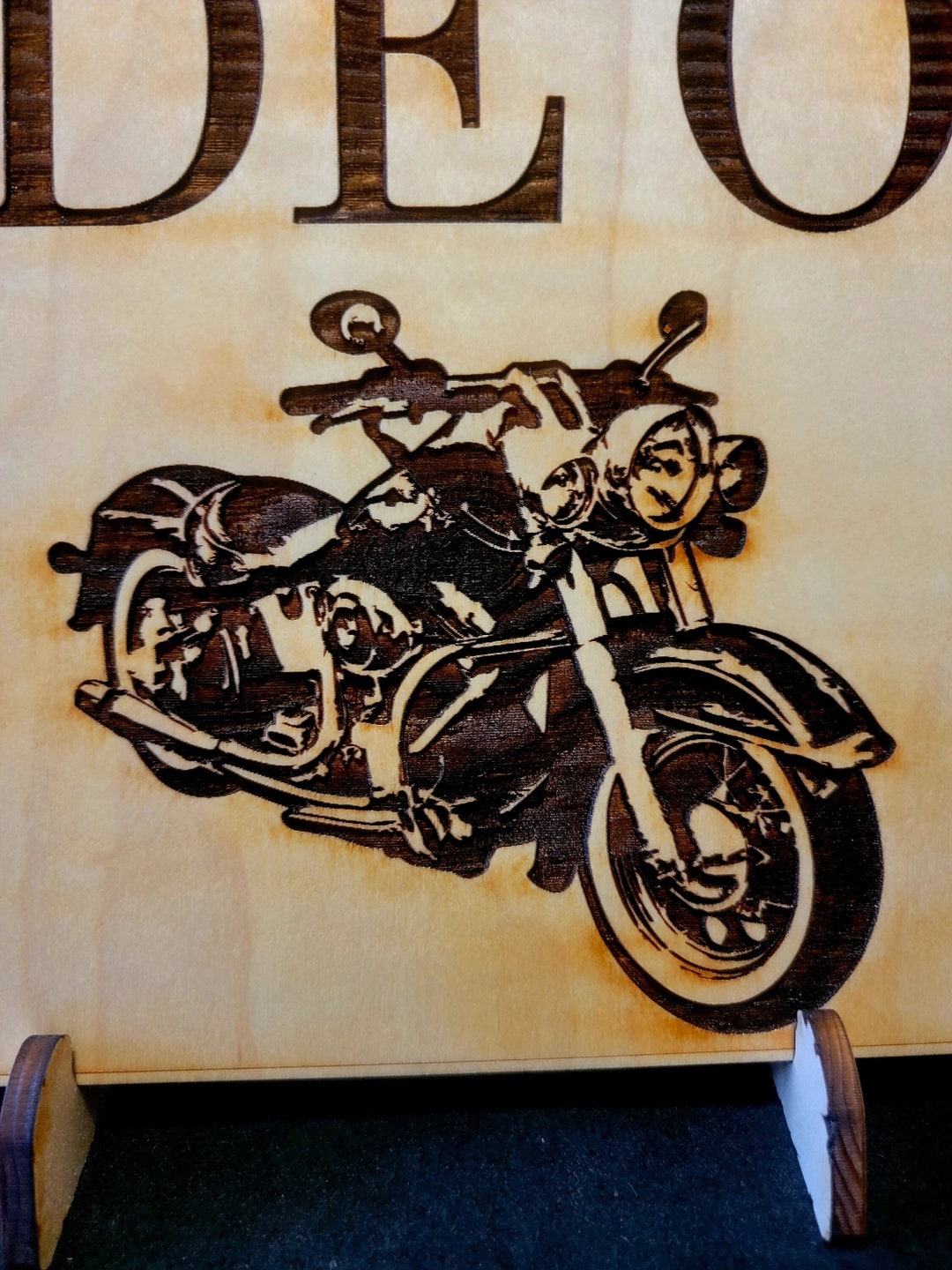 MOTORCYCLE, Laser Engraved Wood Plaque | Vintage | Wall Hanging | Art ...