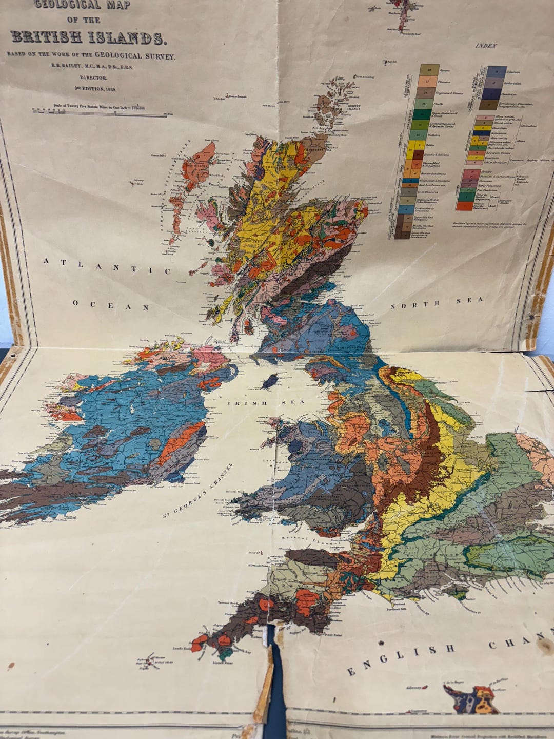 Vintage Geological Map of Britain - Etsy