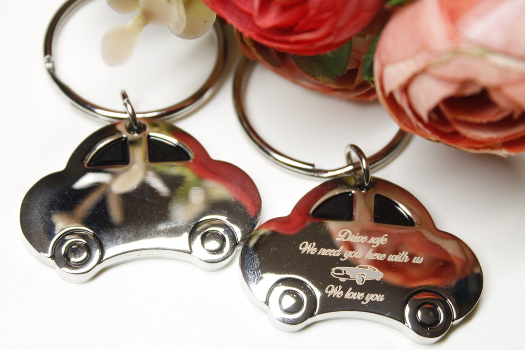 Personalised Car Shape in Chrome Finish Keyring Christmas - Etsy