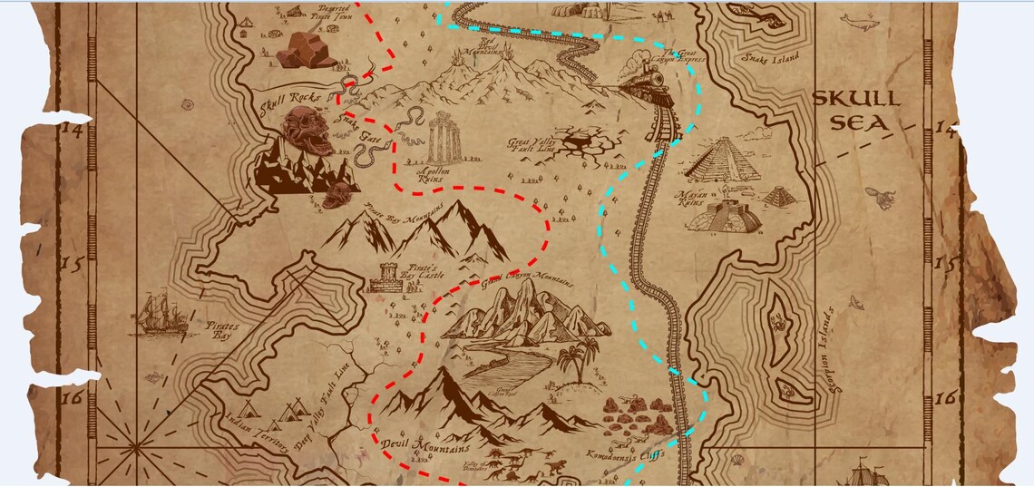 Pirate’s Lost Treasure Map – Fun and Mysterious Adventure! - Etsy