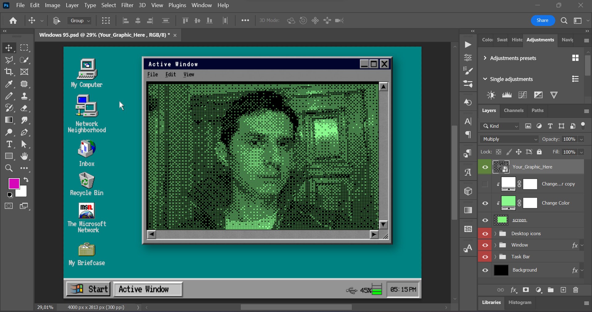 Editable Personalisable Windows 95 Mockup - Retro Style Photo Frame - Etsy