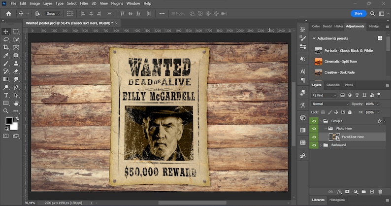 Wanted Poster Mockup (editable - Printable) - Etsy
