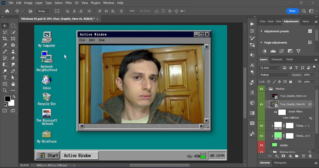 Editable Personalisable Windows 95 Mockup - Retro Style Photo Frame - Etsy