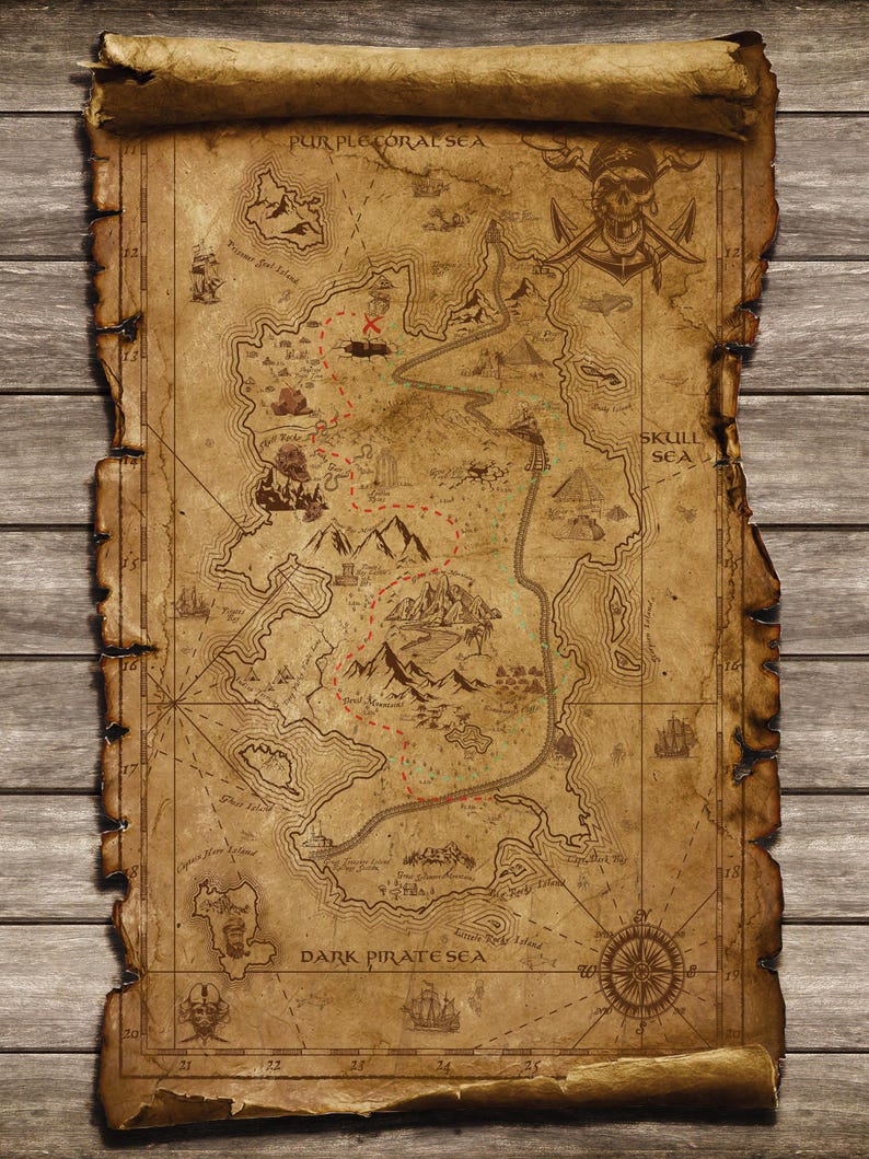 Pirate’s Lost Treasure Map – Fun and Mysterious Adventure! - Etsy