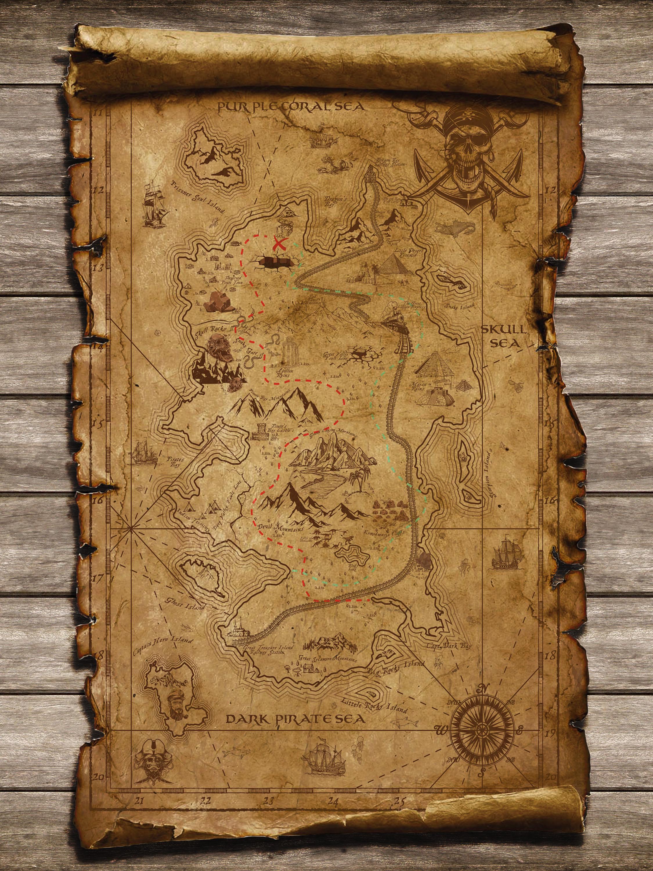 Pirate’s Lost Treasure Map – Fun and Mysterious Adventure! - Etsy