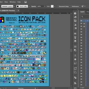 Pixel Art Style Window 3.11 Icon Pack + Extras - Etsy