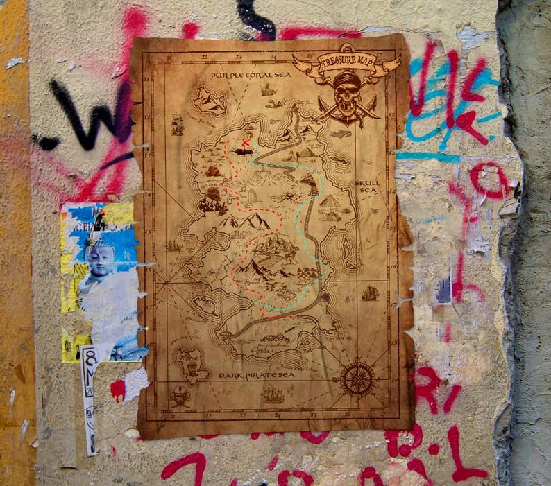 Pirate’s Lost Treasure Map – Fun and Mysterious Adventure! - Etsy