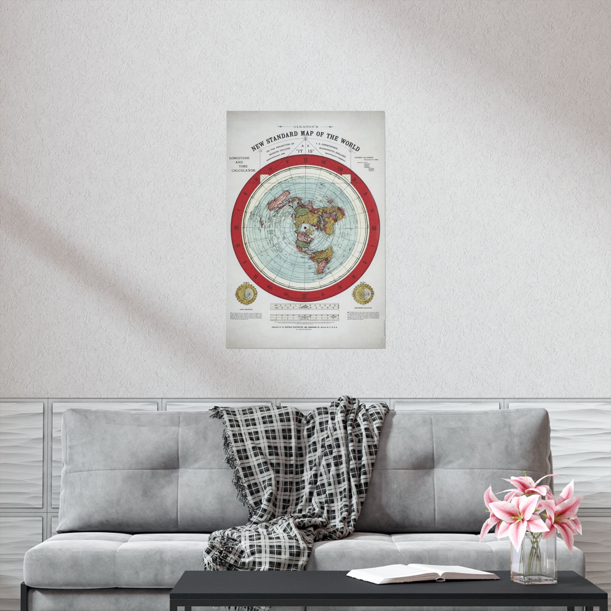 Flat Earth Gleason's Map Premium Matte Vertical Posters - Etsy UK