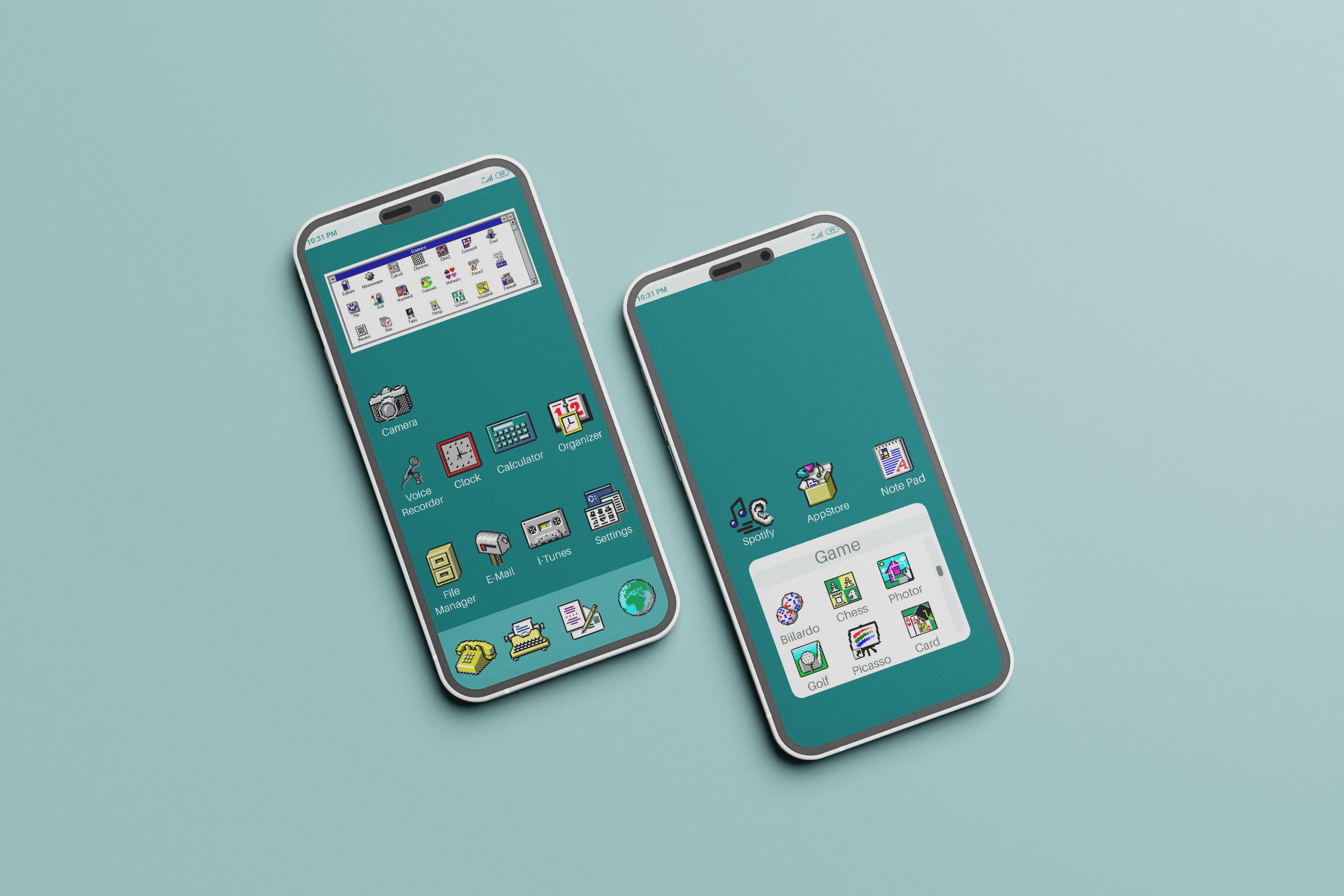 Retro 90s Pixelart Icon Pack – Classic GUI Style Icons for Mobile ...