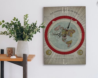 Flat Earth Wall Clock 12H - Etsy