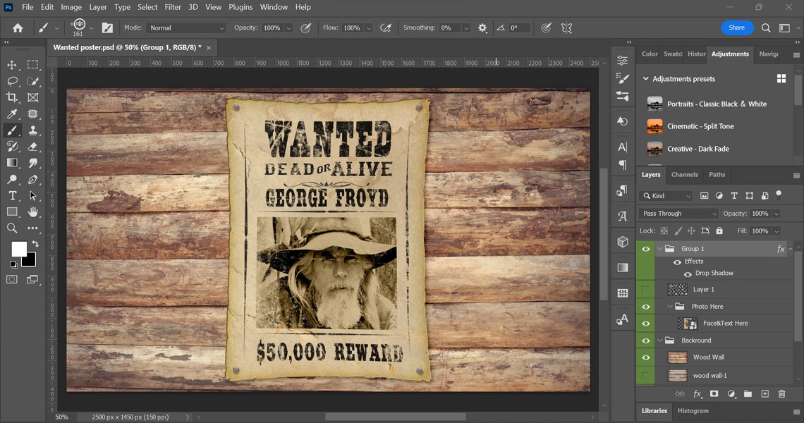 Wanted Poster Mockup (editable - Printable) - Etsy