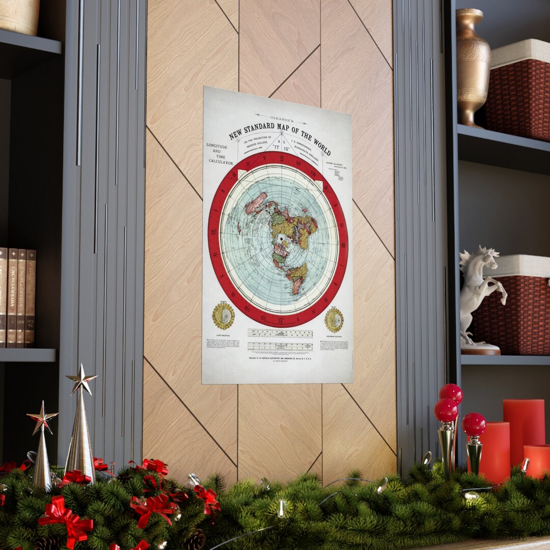 Flat Earth Gleason's Map Premium Matte Vertical Posters - Etsy