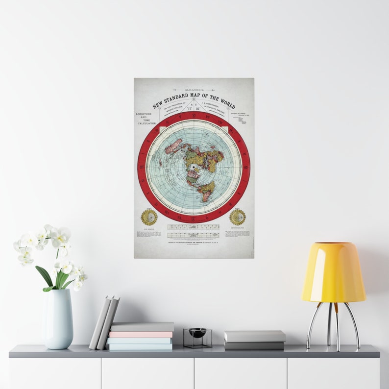 Flat Earth Gleason's Map Premium Matte Vertical Posters - Etsy