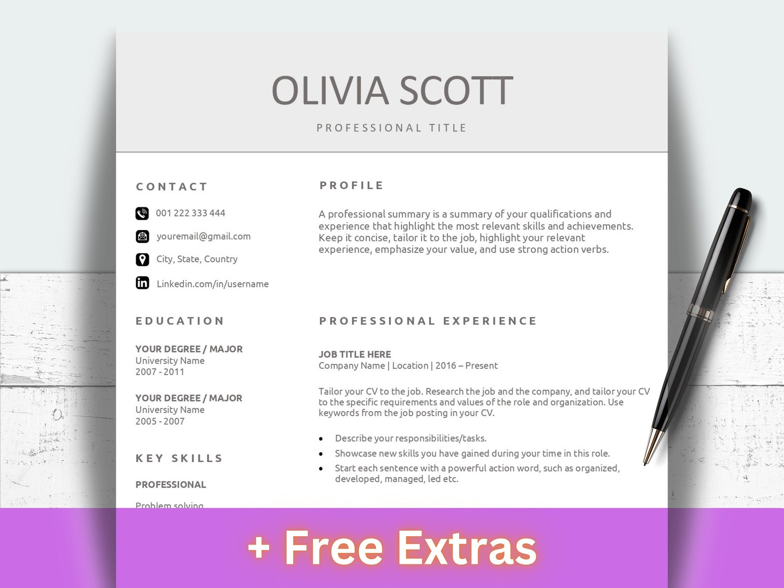 Student CV Template, Graduate CV Template, Resume for High School ...