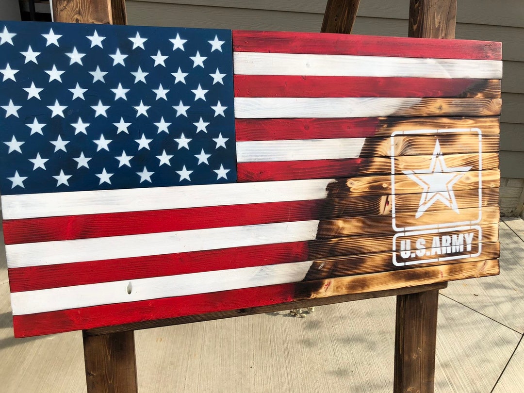 American Flag, Rustic, Army Wooden - Etsy