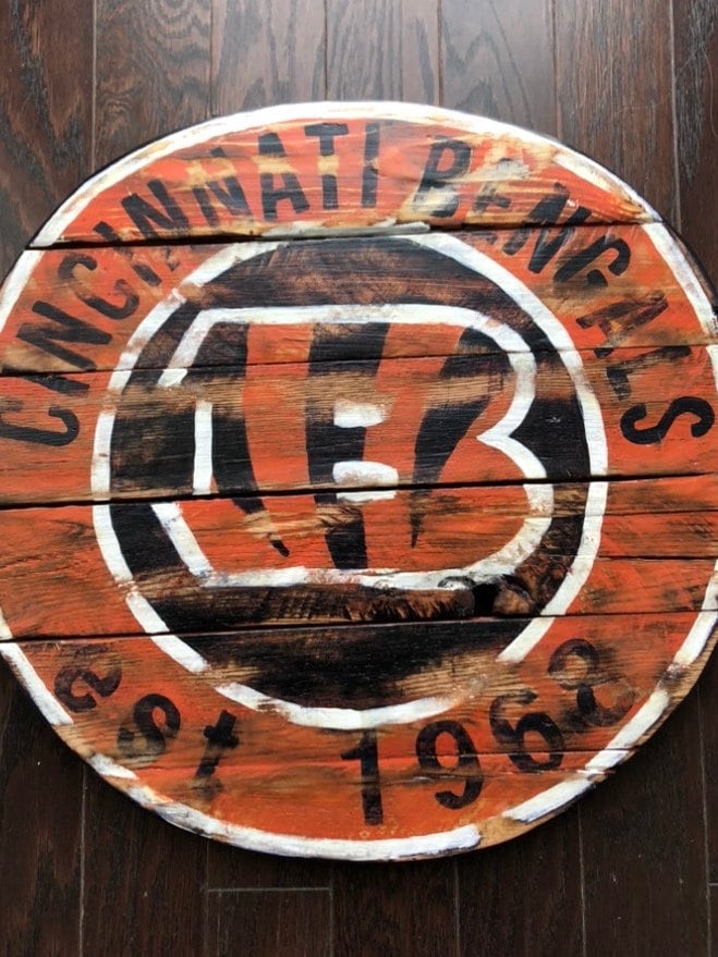 Cincinnati Bengals Round Logo Sign Distressed - Etsy
