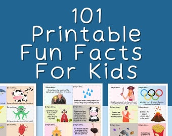 50 Printable Fun Fact Cards for Kids, Instant Download Fun Fact Cards ...