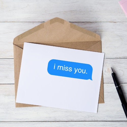 PRINTABLE I Miss You Card, Digital Download Couple's Card, Cute Miss ...