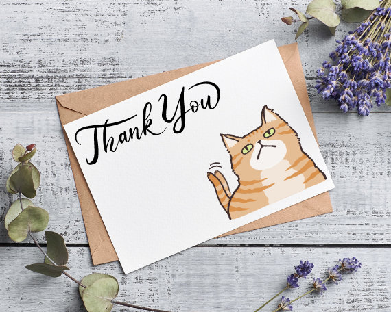 PRINTABLE Thank You Card, Digital Download Thanks Card, Thank You ...