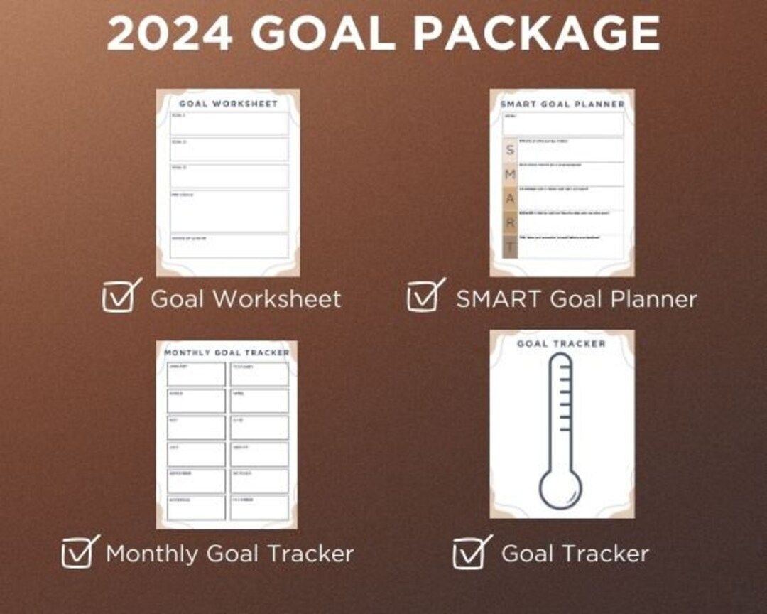 2024 Printable Goal Package -printable Goal Worksheet, Printable SMART ...