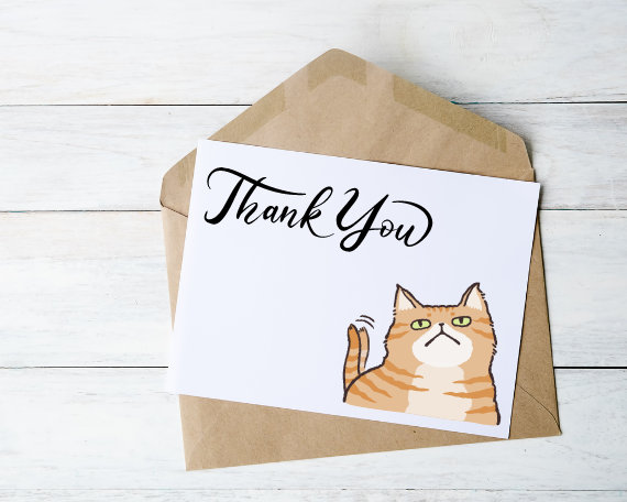 PRINTABLE Thank You Card, Digital Download Thanks Card, Thank You ...