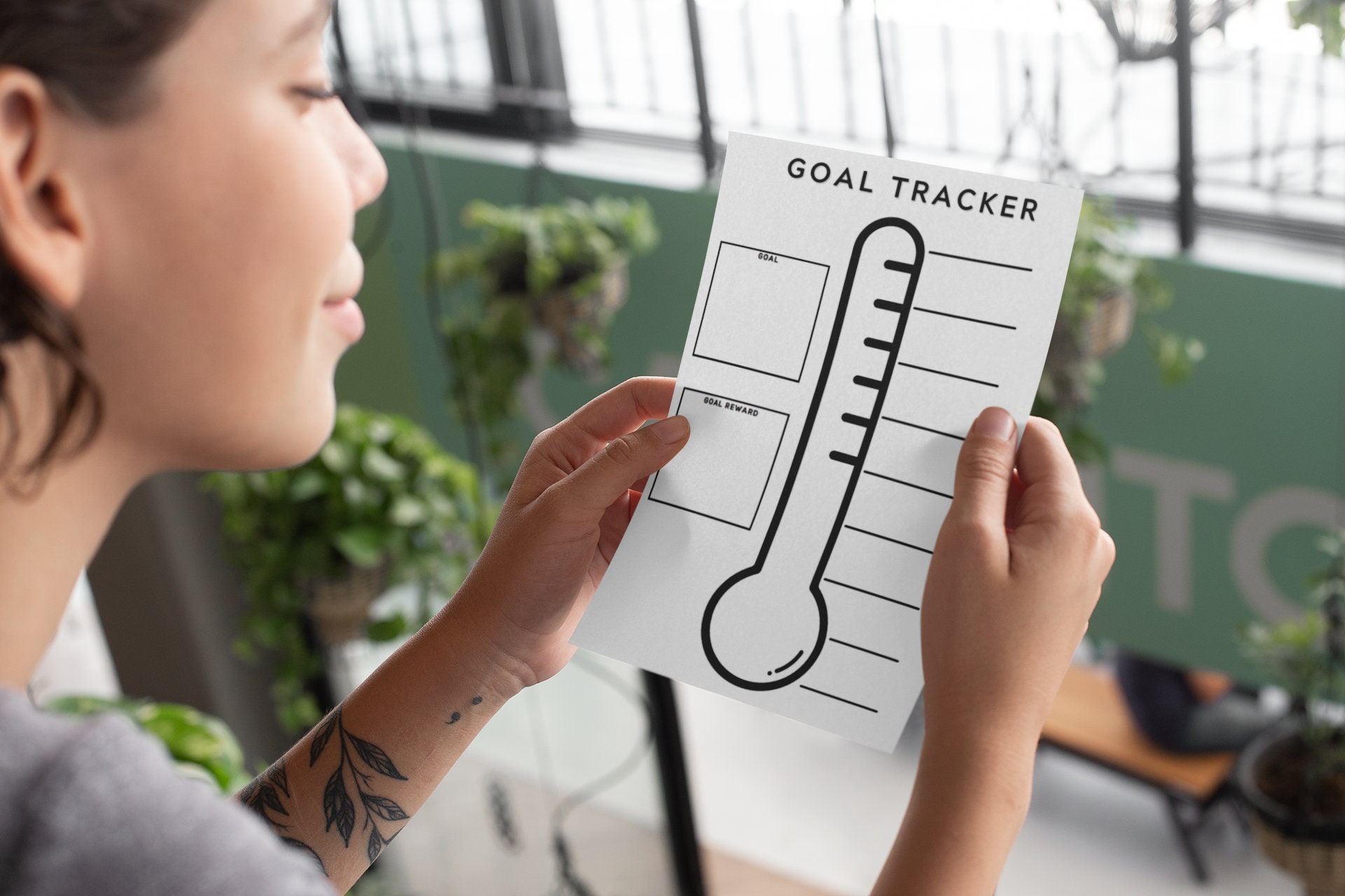 Printable Goal Tracker, Simple Thermometer Chart Tracker, Minimalist ...