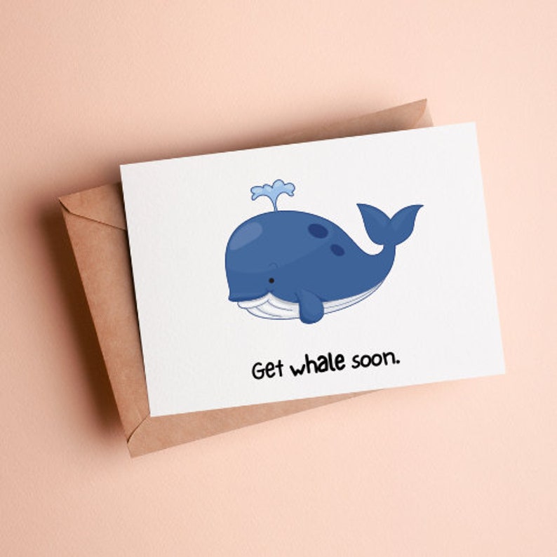 PRINTABLE Get Whale Card Digital Download Get Well Card - Etsy