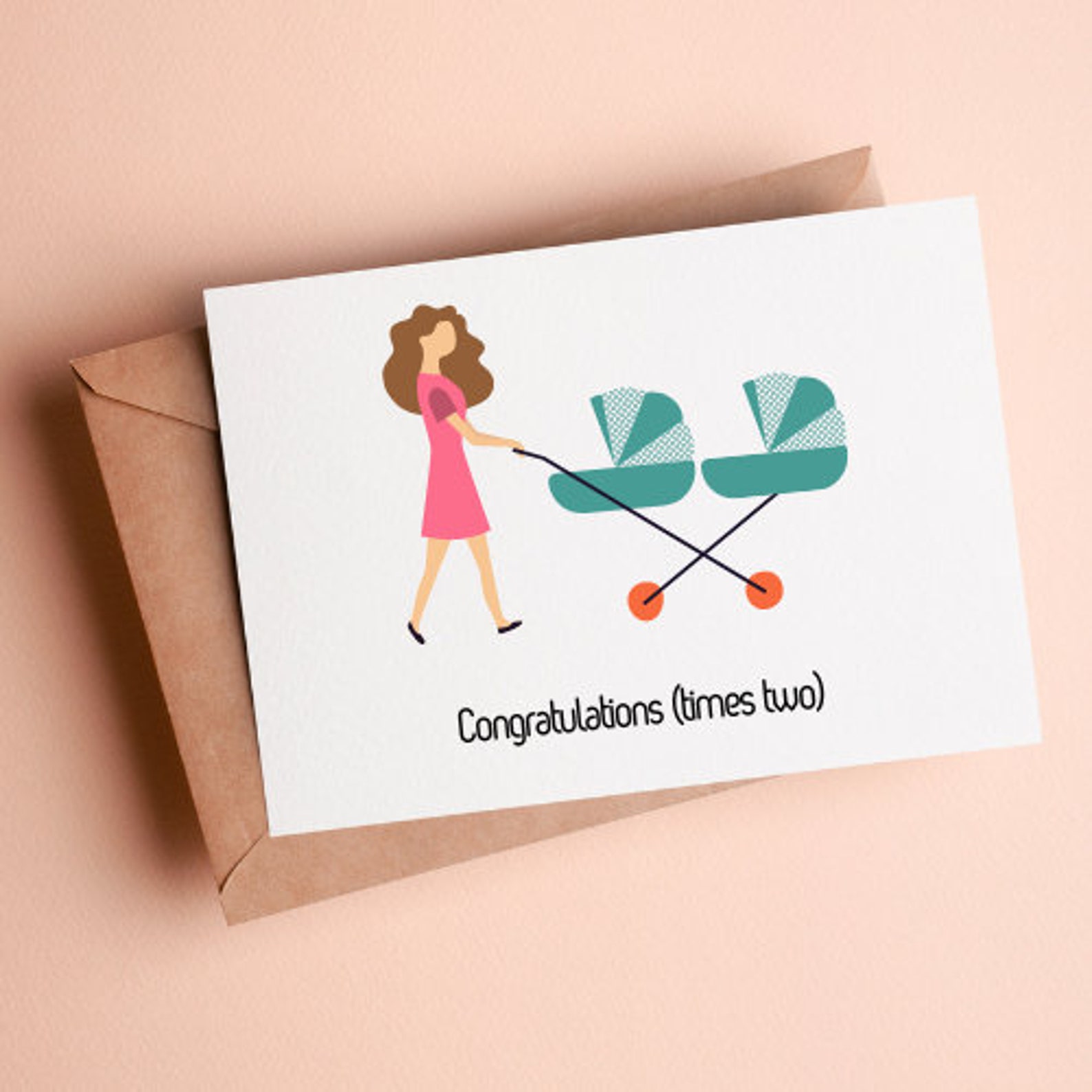 PRINTABLE Congratulations Card for Twins, Twin Mom Pregnancy ...