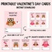Printable Owl Valentine's Day Cards, Classroom Valentine's Day Cards ...