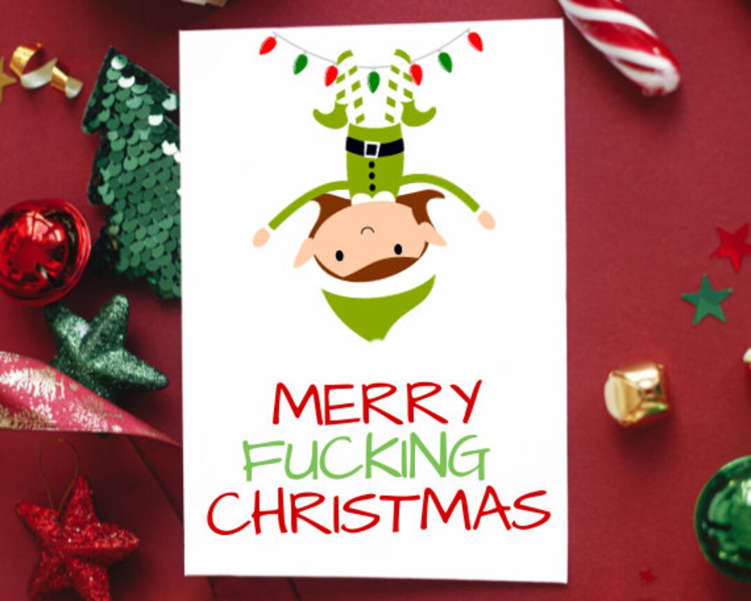 PRINTABLE Christmas Card, Digital Download Elf Christmas Card, Cute ...