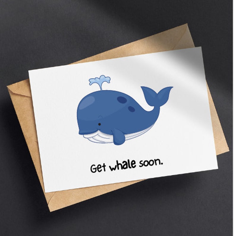 PRINTABLE Get Whale Card Digital Download Get Well Card - Etsy