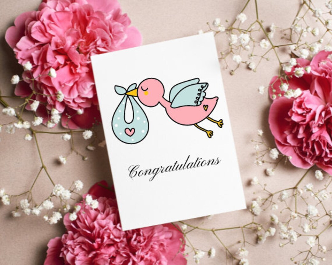 PRINTABLE Congratulations New Baby Card, Digital Download Congrats Card ...