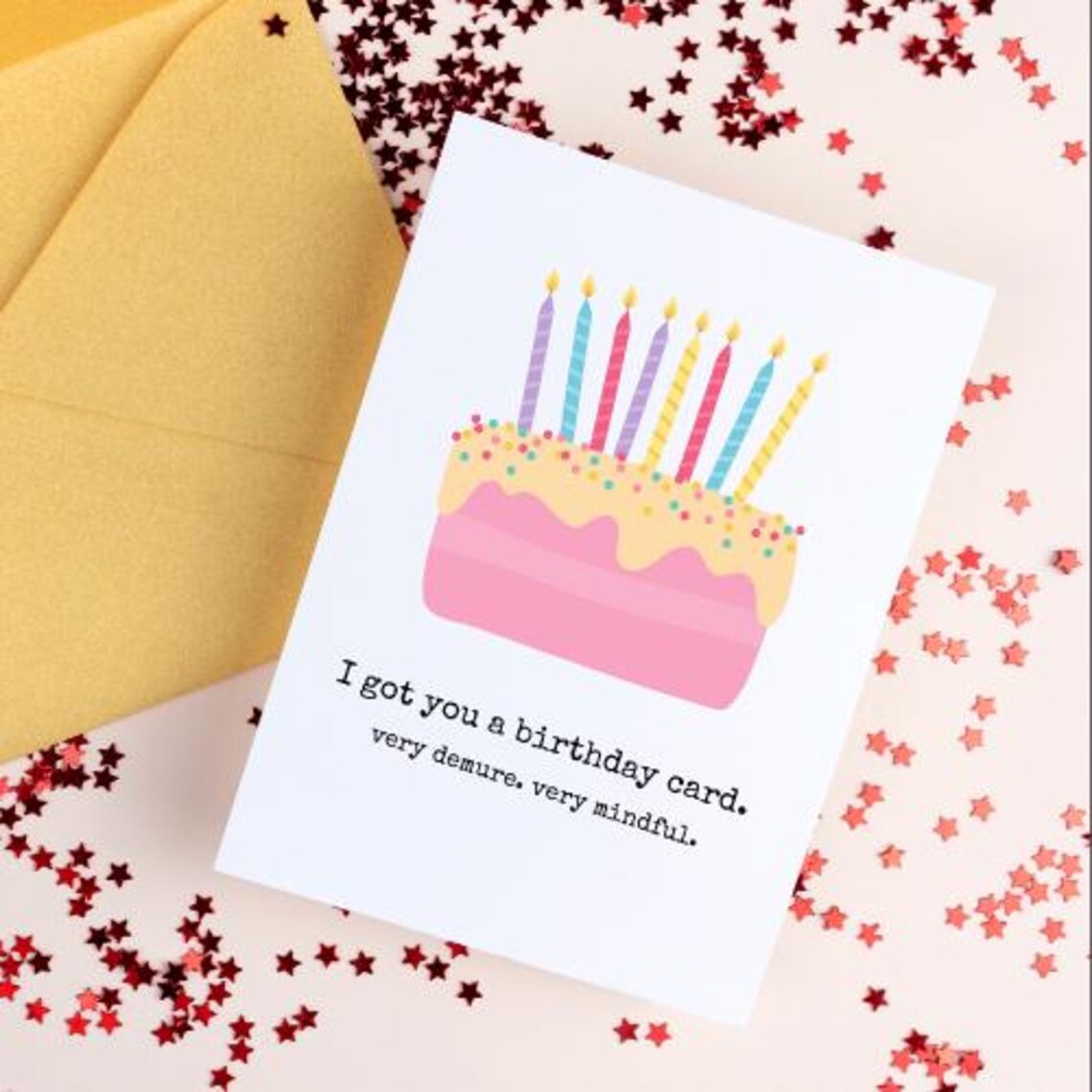 PRINTABLE Demure Birthday Card, Digital Download Birthday Card, Very ...